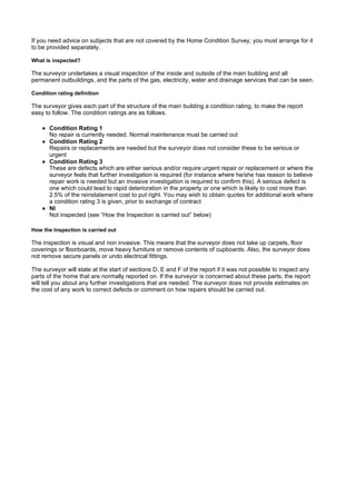 Home Condition Survey | PDF