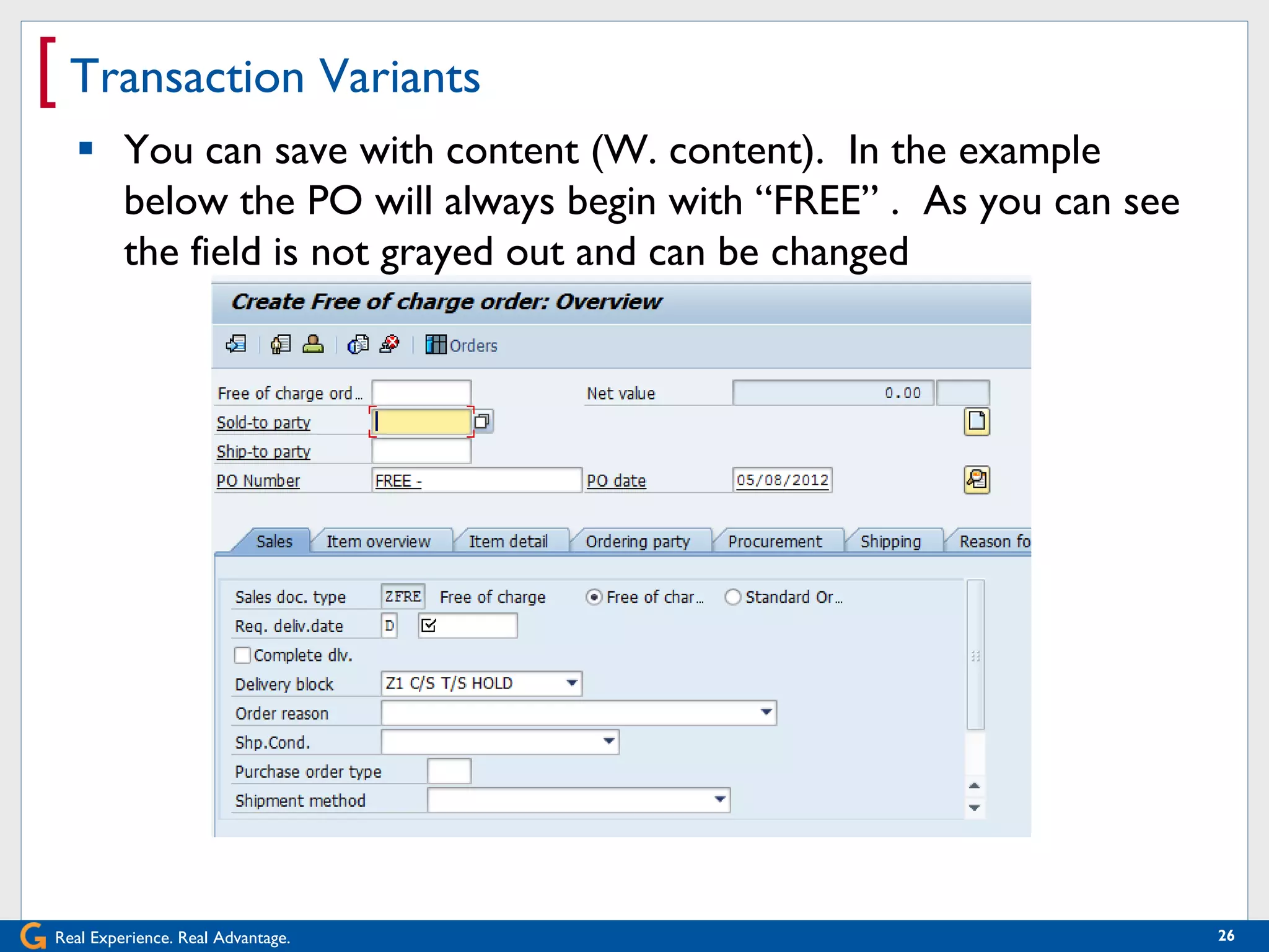 Shd0 transaction variants | PDF