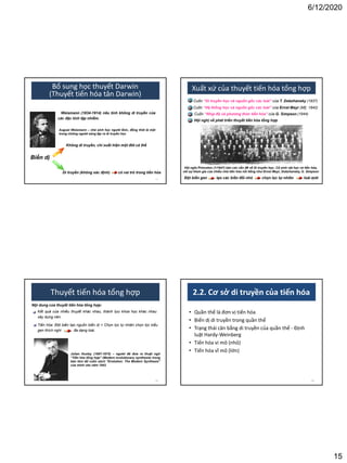 Cơ sở di truyền học & tiến hóa - Sinh học đại cương | PDF