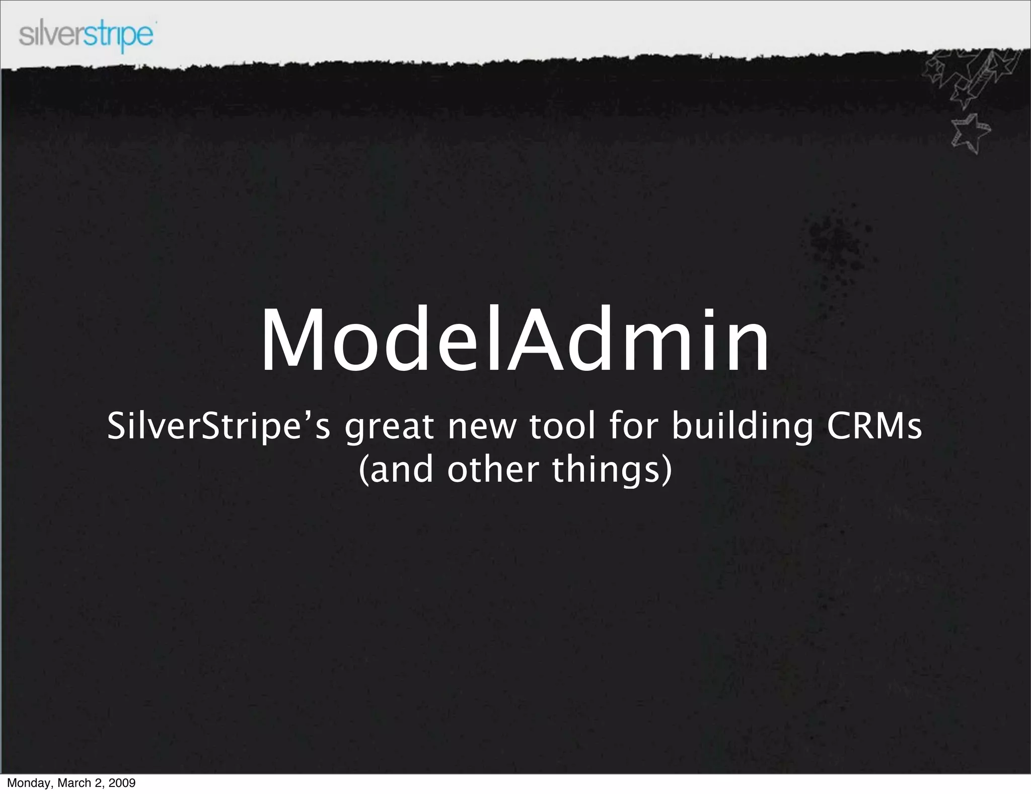 ModelAdmin in SilverStripe 2.3 | KEY
