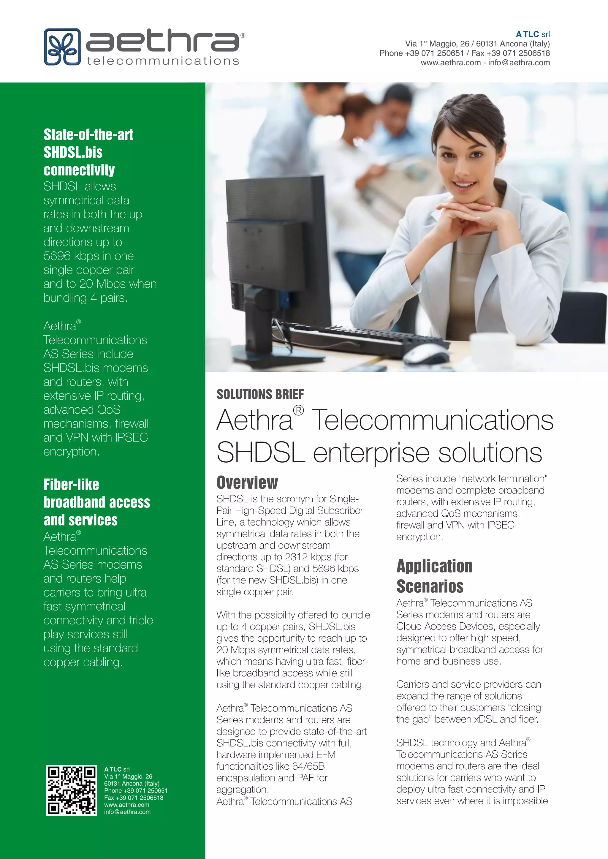 Aethra Telecommunications SHDSL enterprise solutions | PDF