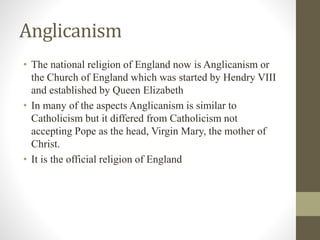 SHE - THE RELIGION IN ENGLAND | PPTX