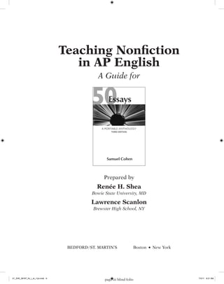 Shea scanlon teaching nonfiction in ap english - sample | PDF