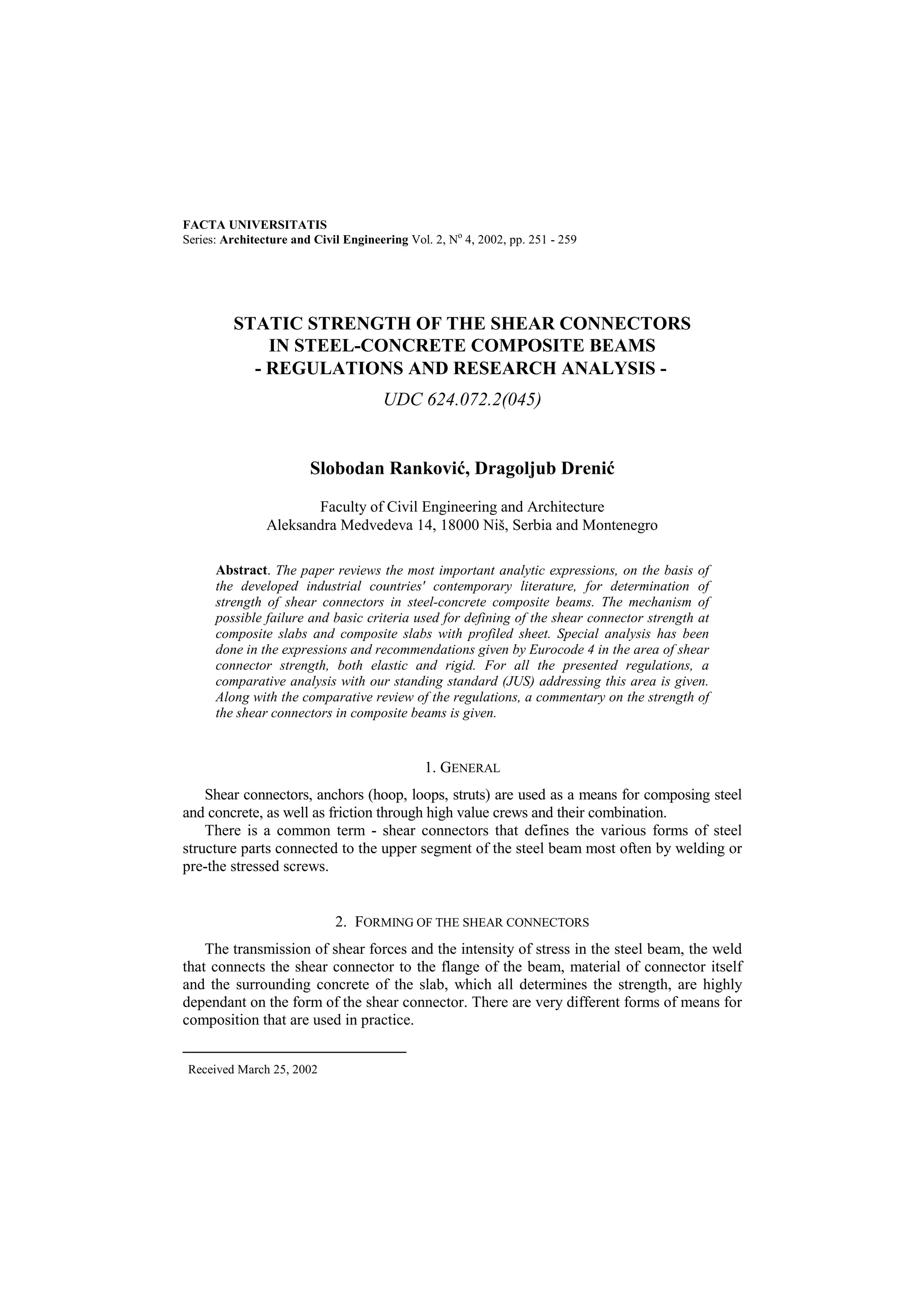 Shear connector 081281000409 | PDF