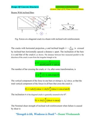 Shear & diagonal tension in beam by chotan chowdhury(ce 313 2nd e-sp-21 ...