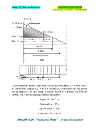 Shear & diagonal tension in beam by chotan chowdhury(ce 313 2nd e-sp-21 ...