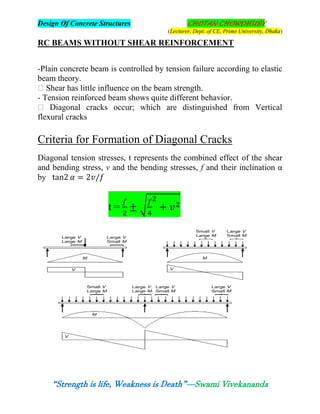 Shear & diagonal tension in beam by chotan chowdhury(ce 313 2nd e-sp-21 ...
