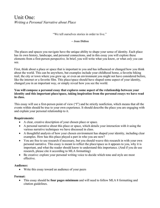 Unit One Assignment / English102 / Shearer | PDF