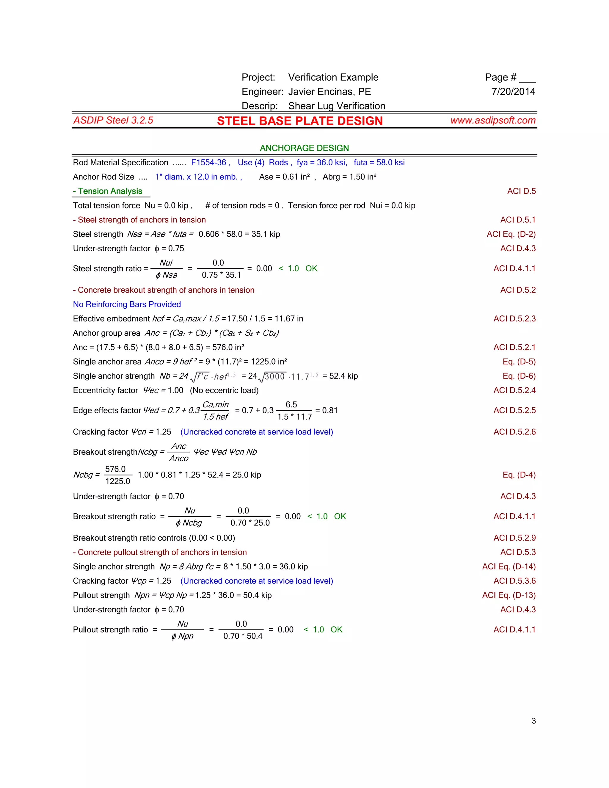Shear lug verification example | PDF