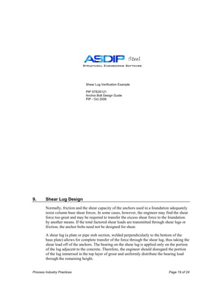 Shear lug verification example | PDF