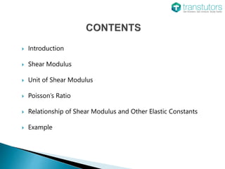 Shear Modulus | Mechanical Engineering | PPTX