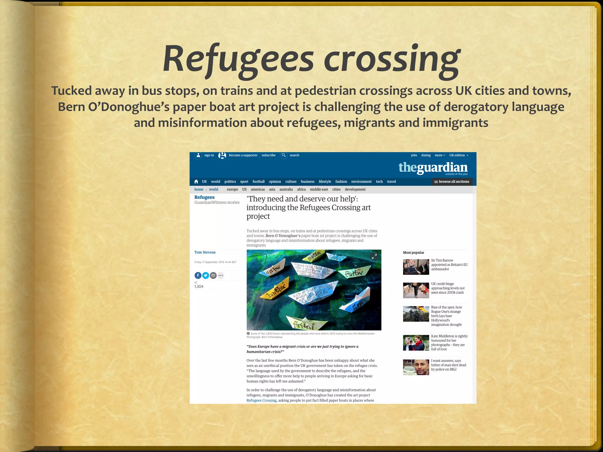 Examples of arts & culture with asylum seekers & refugees | PPT