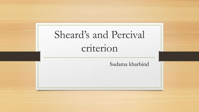 Sheard's criterion and Percival criterion.pptx | Eye and Vision Conditions | Diseases and Conditions