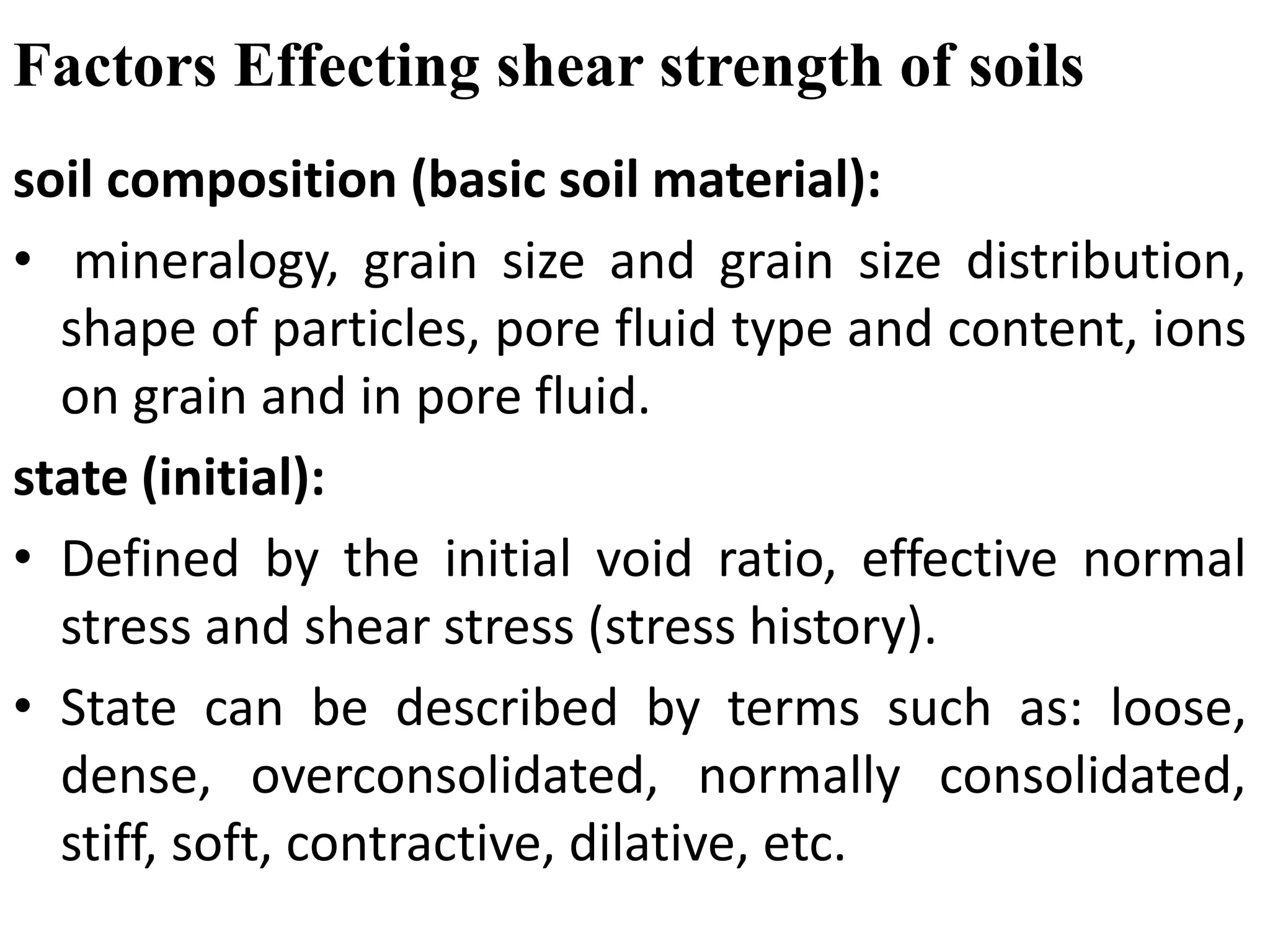 Shear strength of soils | PPTX