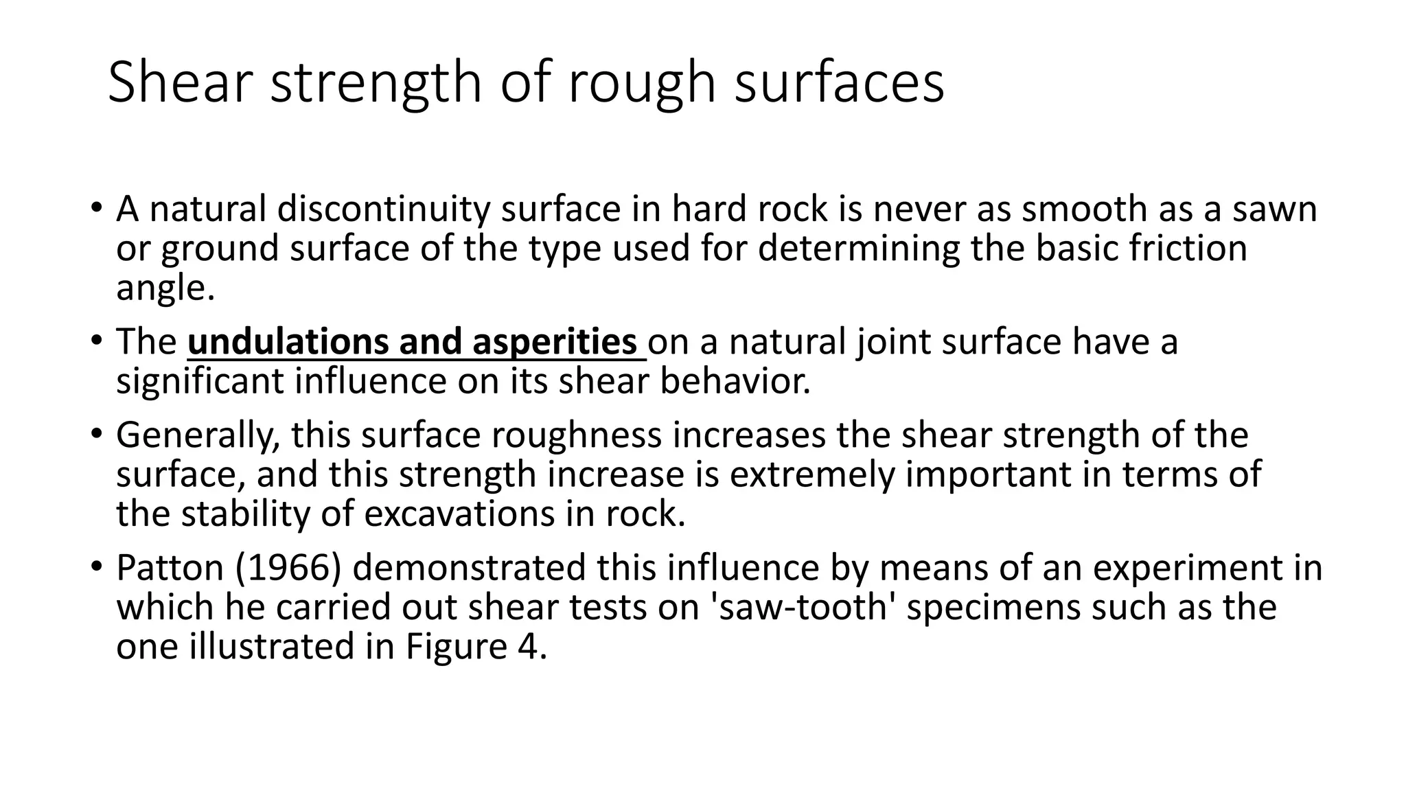 Shear strength of rock discontinuities | PDF