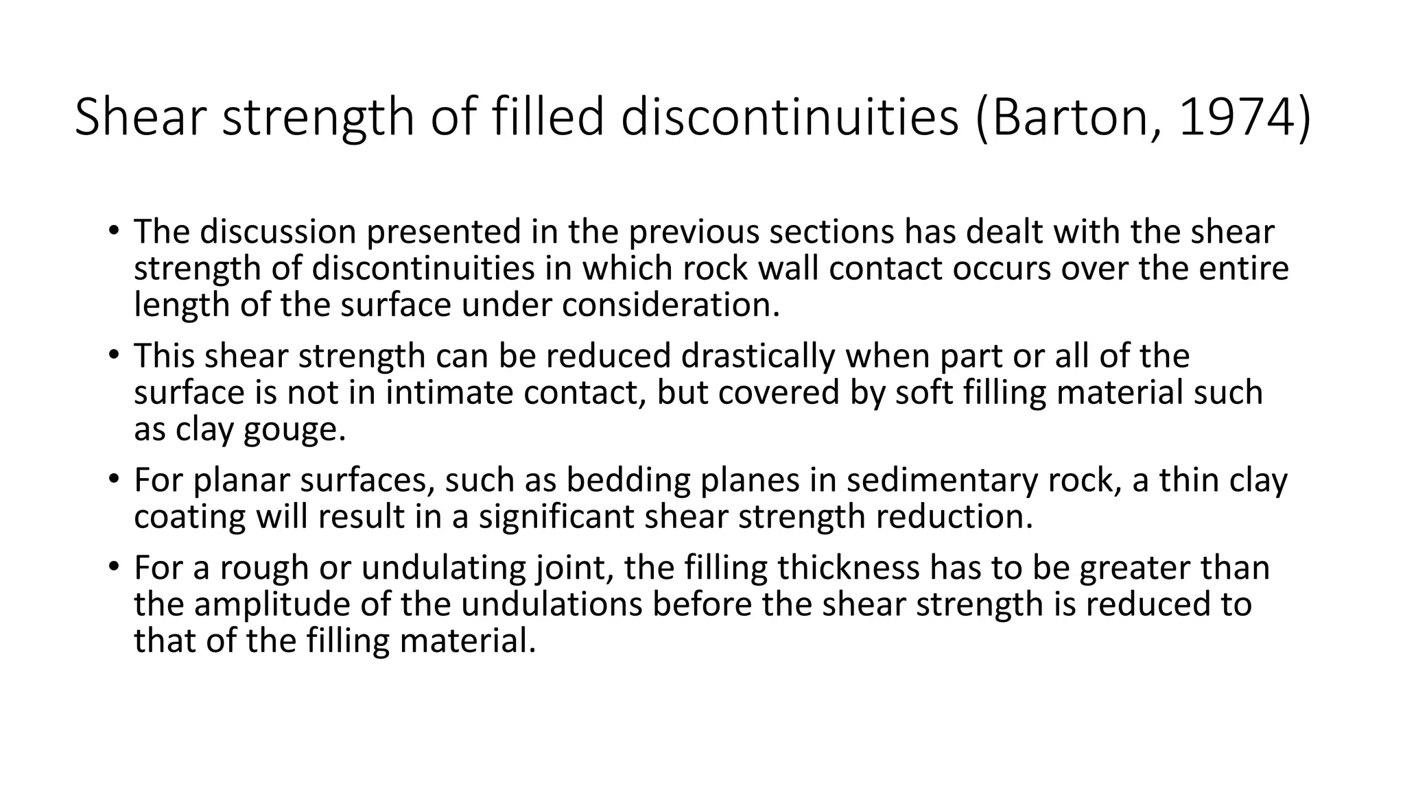 Shear strength of rock discontinuities | PDF