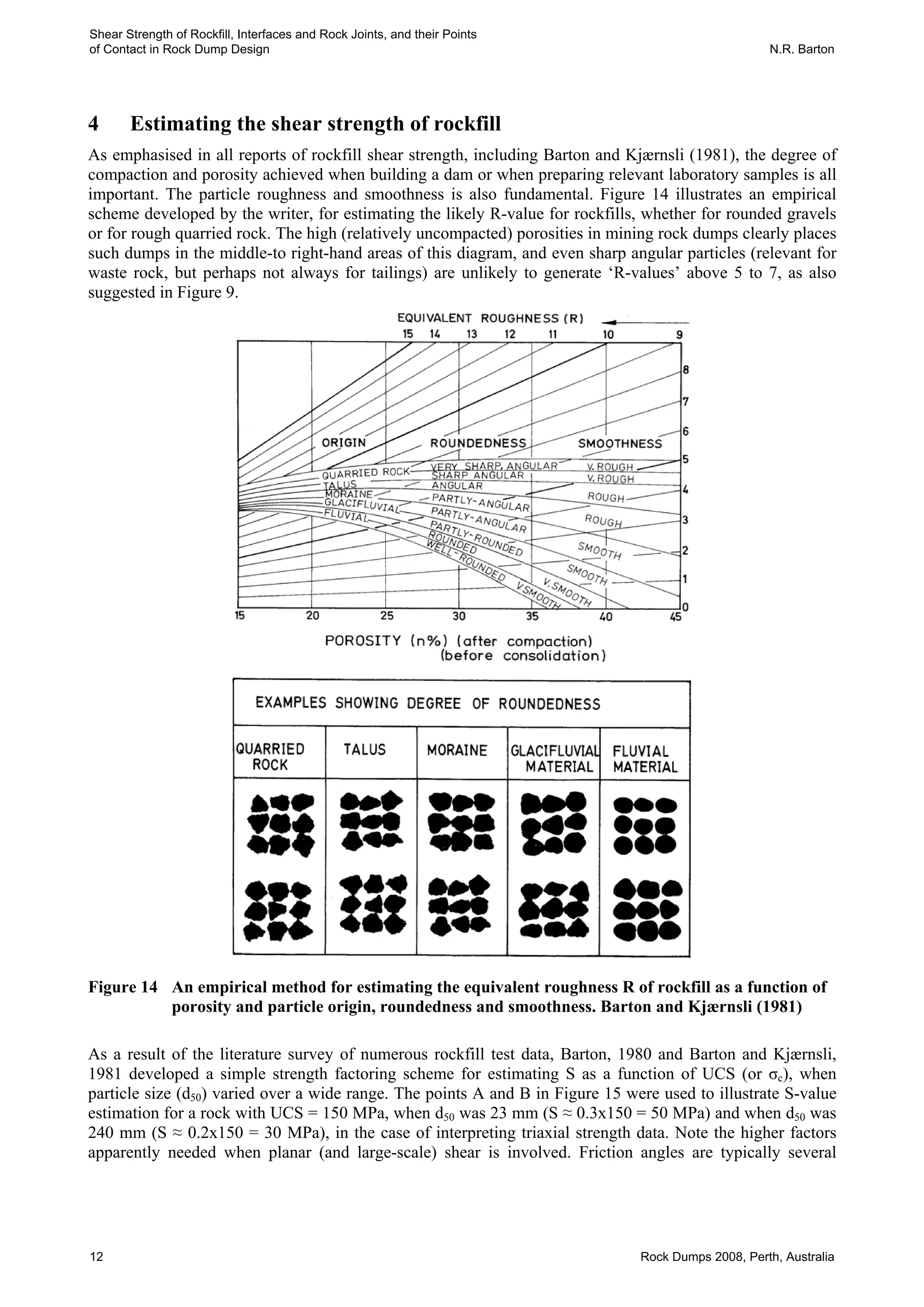 Shear Strength Of Rockfill, Interfaces And Rock Joints, And Their ...