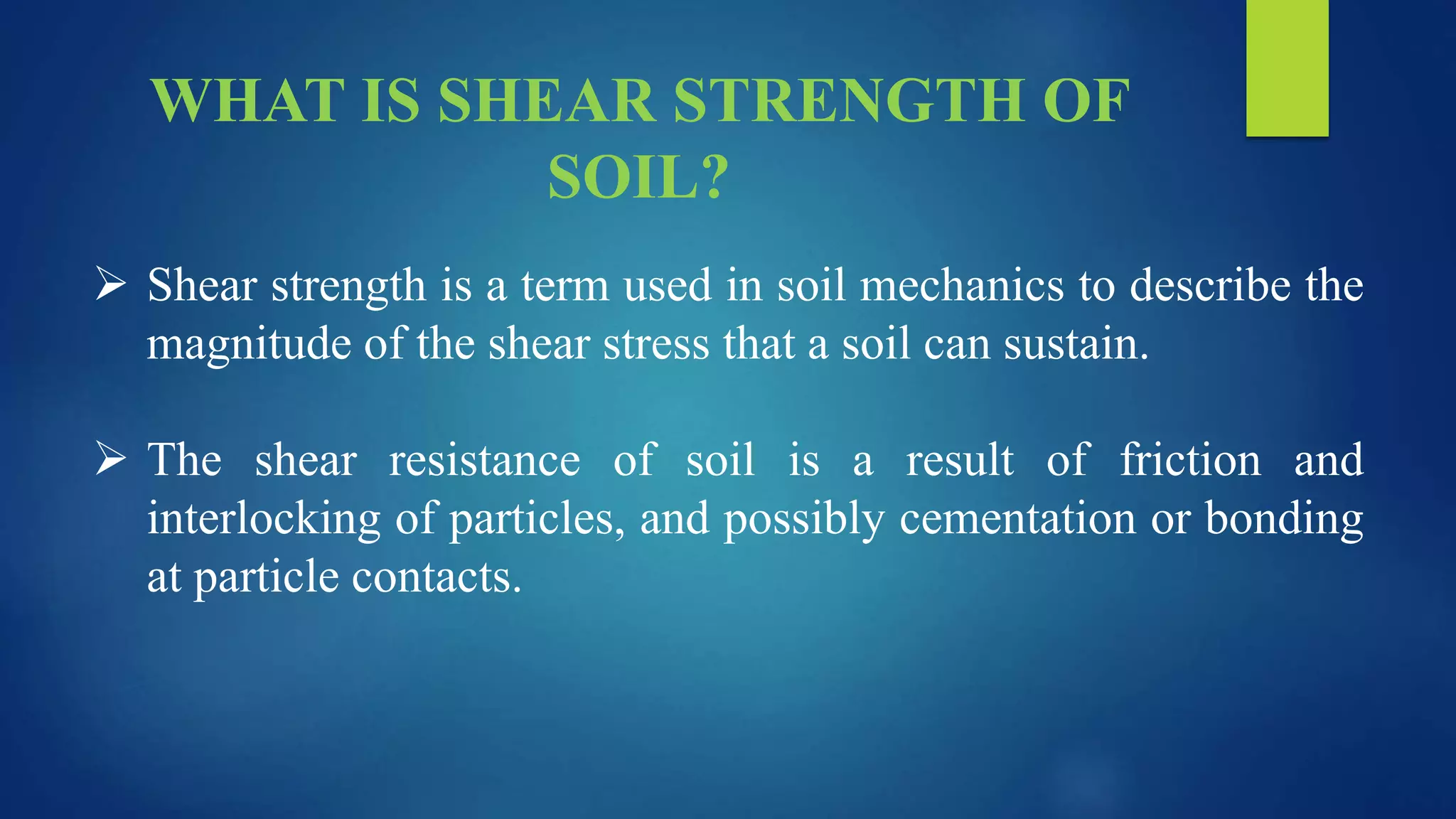 Shear strength of soil | PPTX
