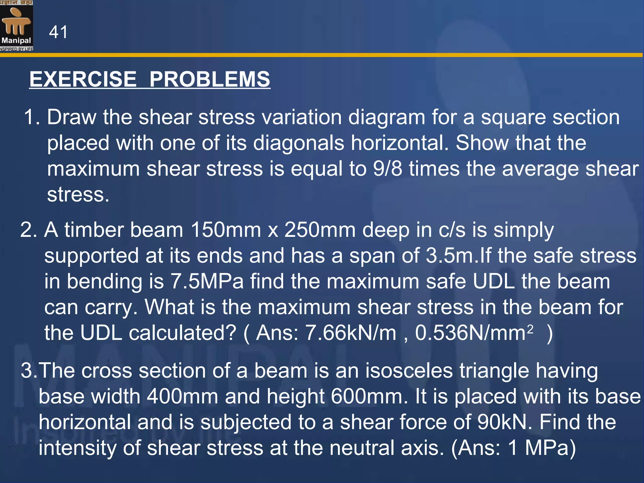 Shear stresses in beams | PPT