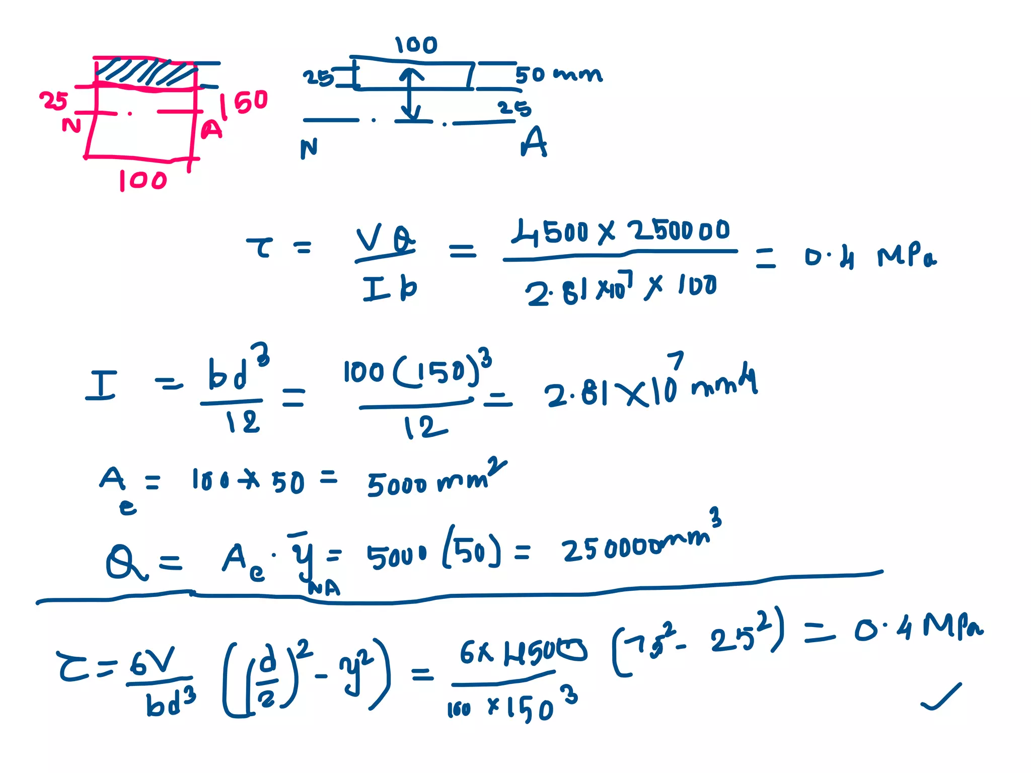 Shear stresses in beams p | PDF