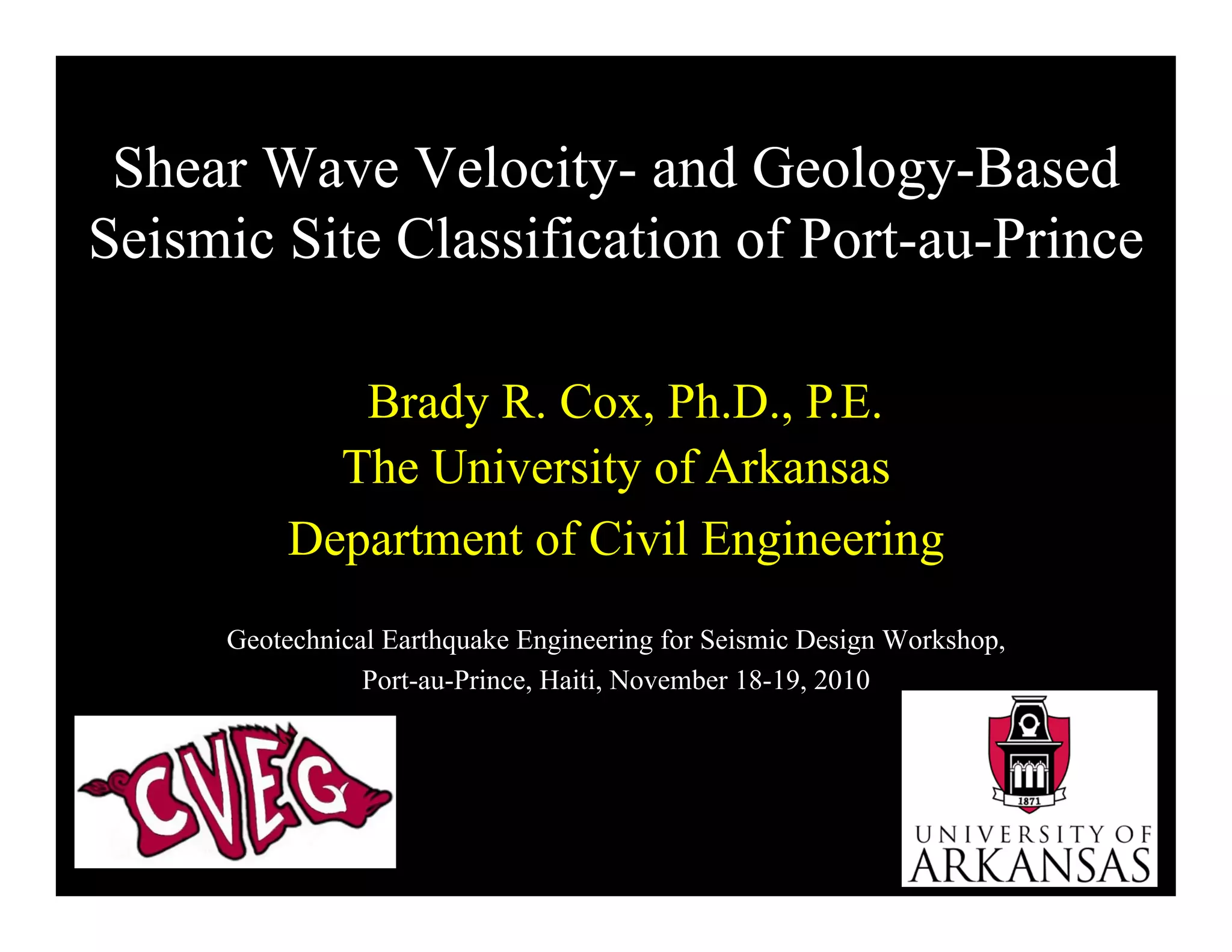 Shear Wave Velocity: Seismic Site Classification | PDF