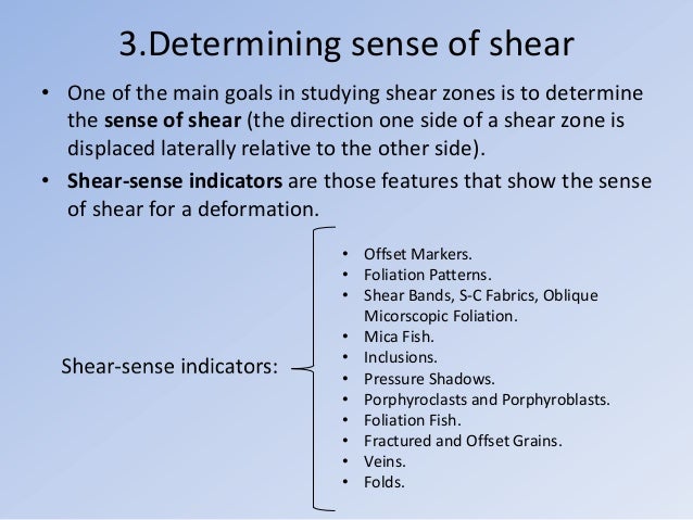 Shear zones.