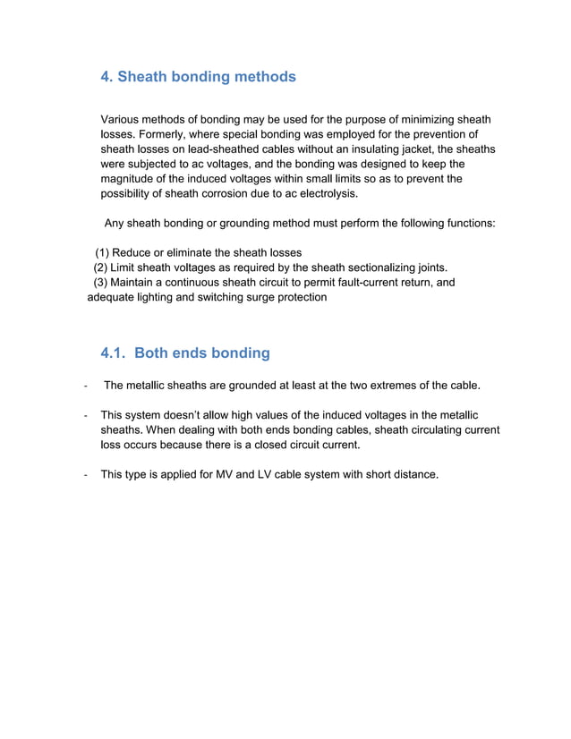Sheath bonding method for underground cables | PDF | Physics | Science
