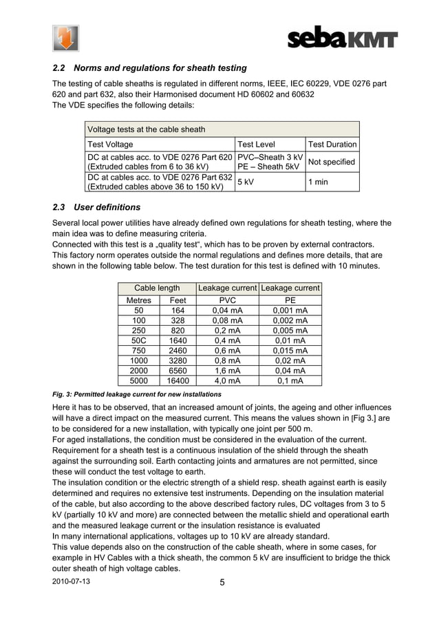 Sheath Fault Location On Power Cables Sheath Testing Sheath Fault