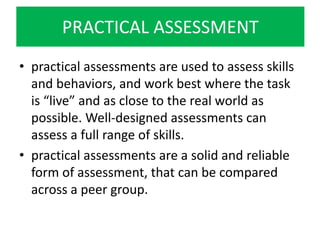 Practical Learning and assessment | PPTX