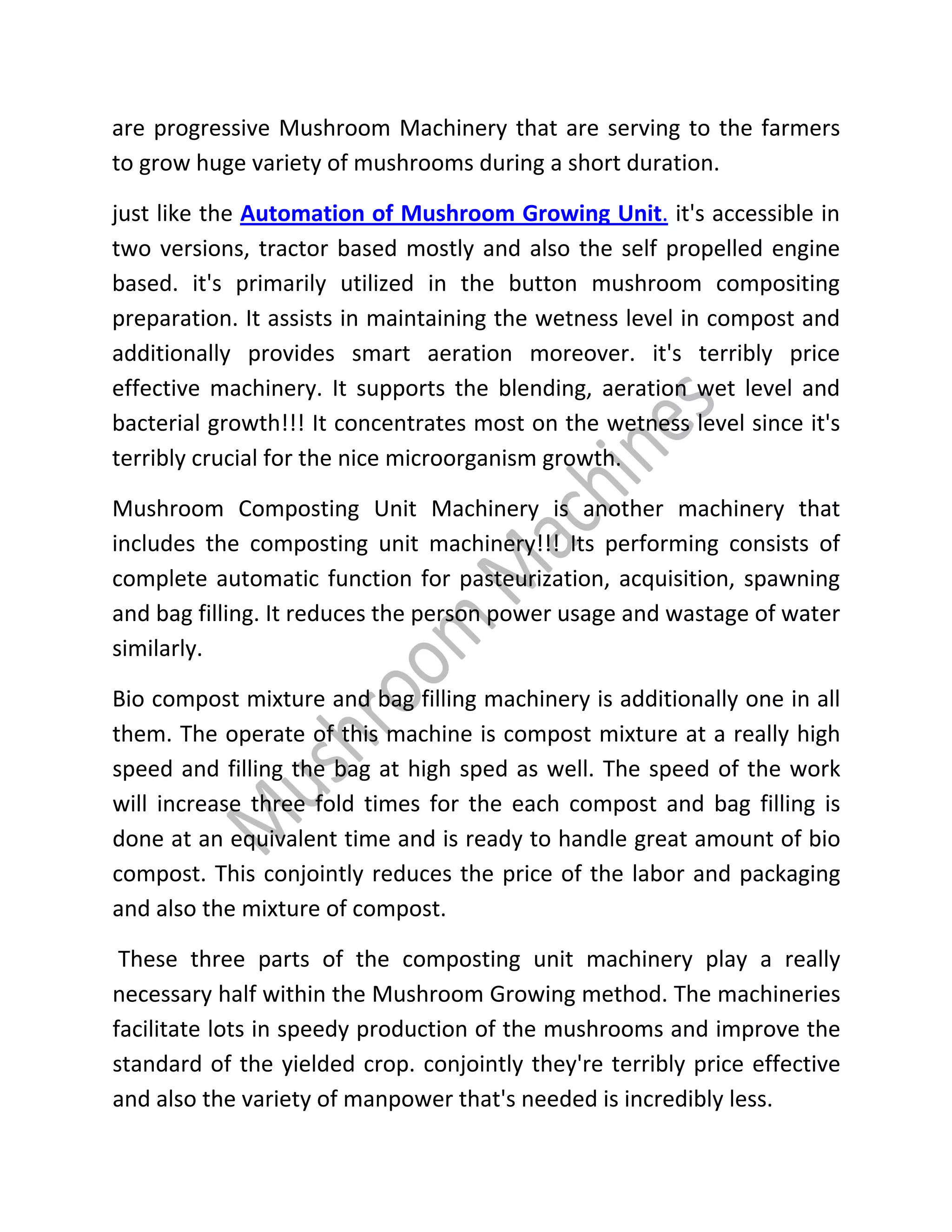 Shed construction automation of mushroom growing unit mushroom machines ...