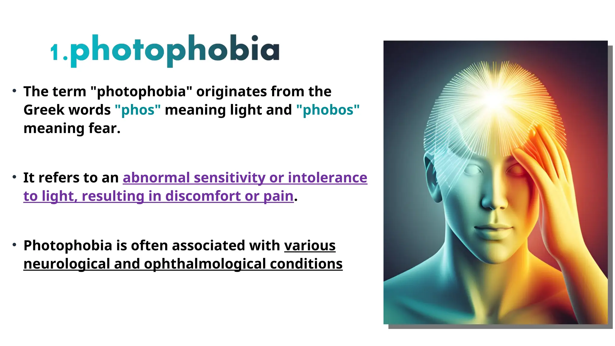Shedding Light on Photophobia: Nomenclatures and Definitions | PPT