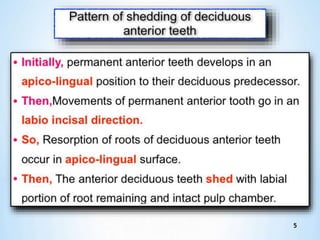 Shedding of deciduous teeth. | PPTX