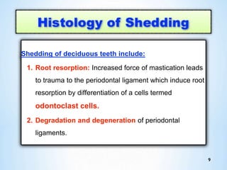 Shedding of deciduous teeth. | PPTX