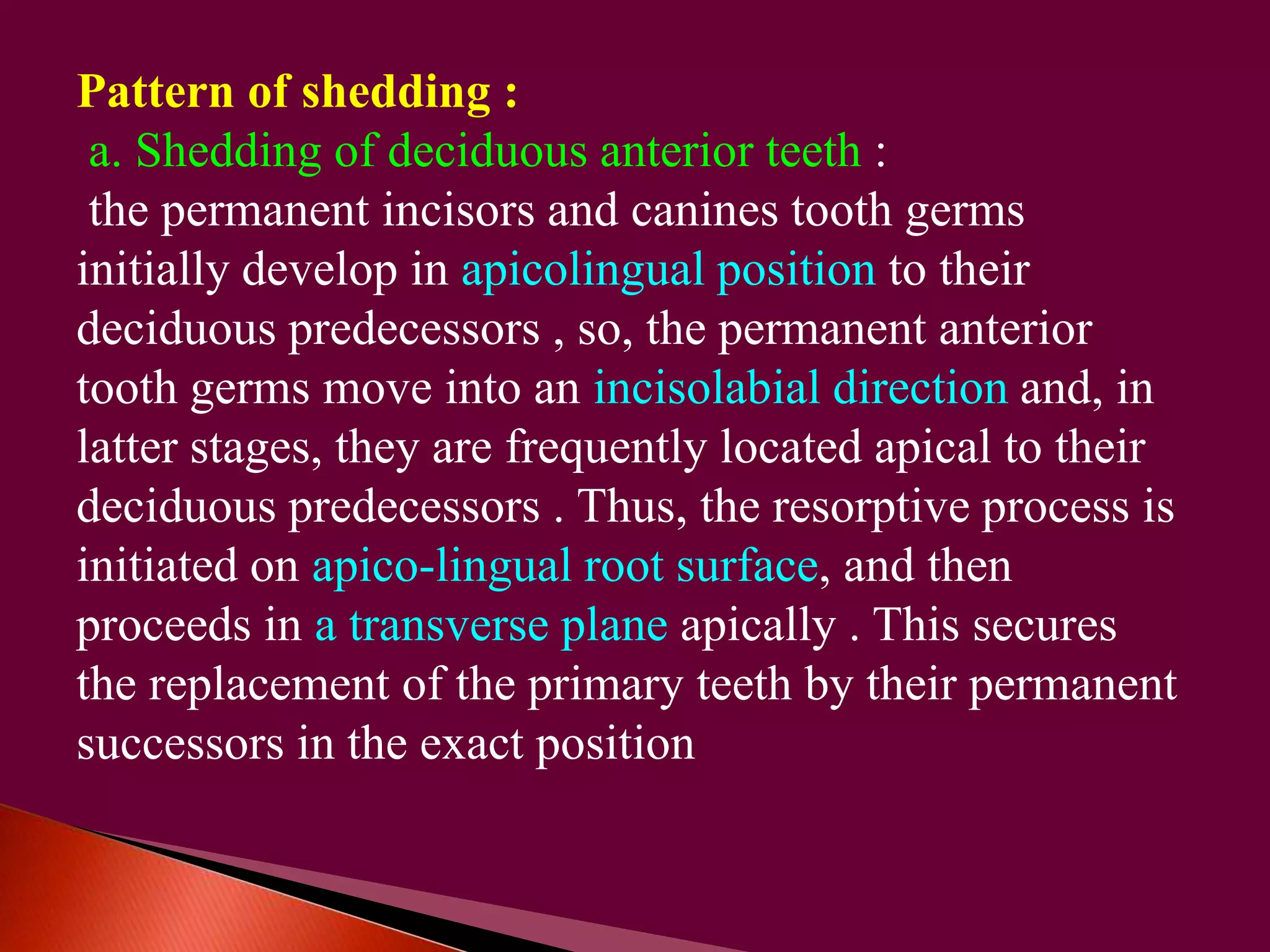 Shedding of deciduous teeth | PPTX