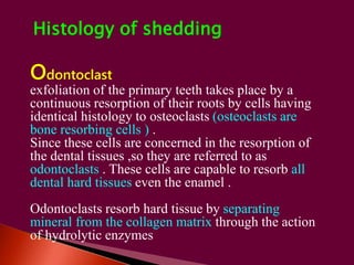 Shedding of deciduous teeth | PPTX