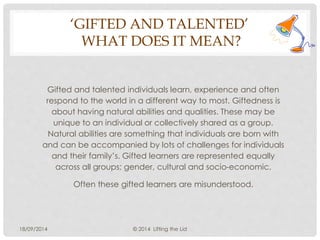 Shedding some light - what is giftedness and talent? | PPTX