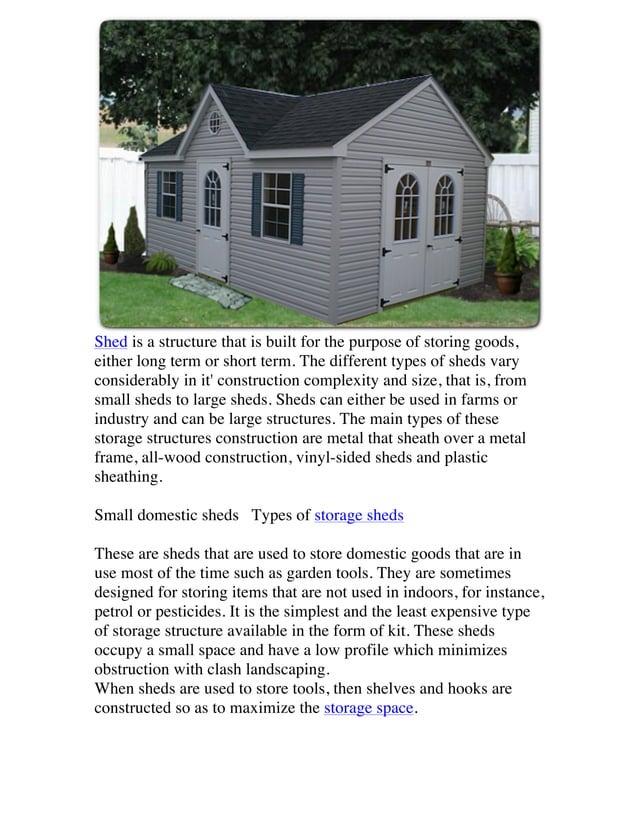 Sheds. | PDF