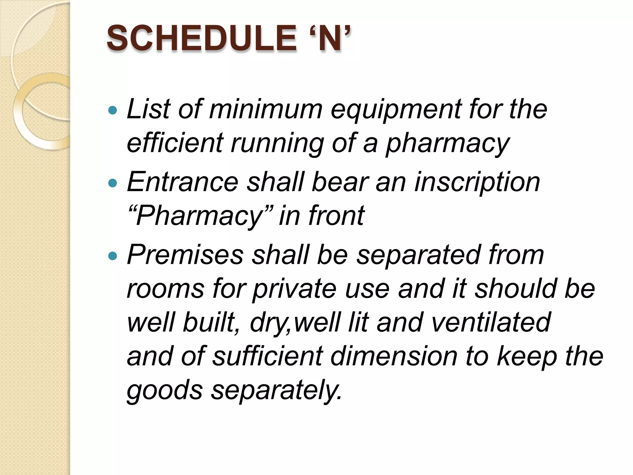 Schedules of Pharmacy | PPTX