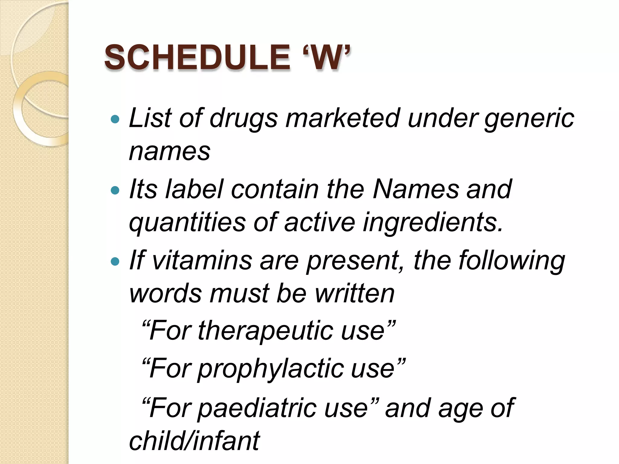 Schedules of Pharmacy | PPTX