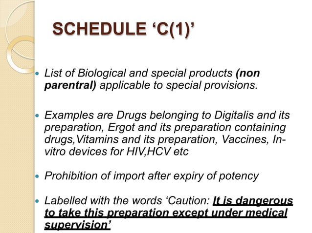 Schedules of Pharmacy | PPTX
