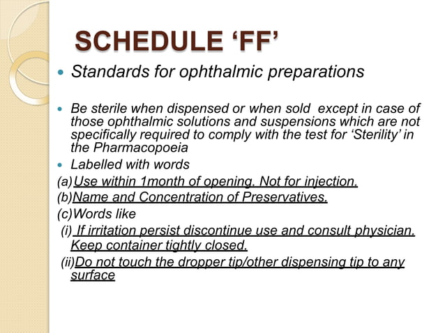 Schedules of Pharmacy | PPTX