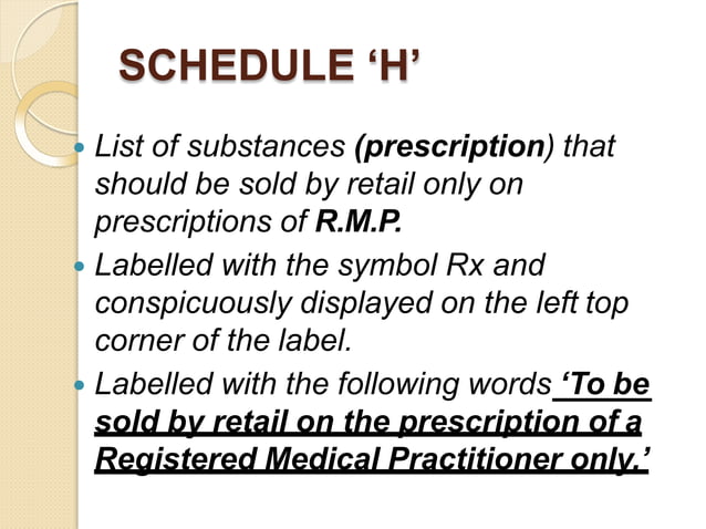 Schedules of Pharmacy | PPTX