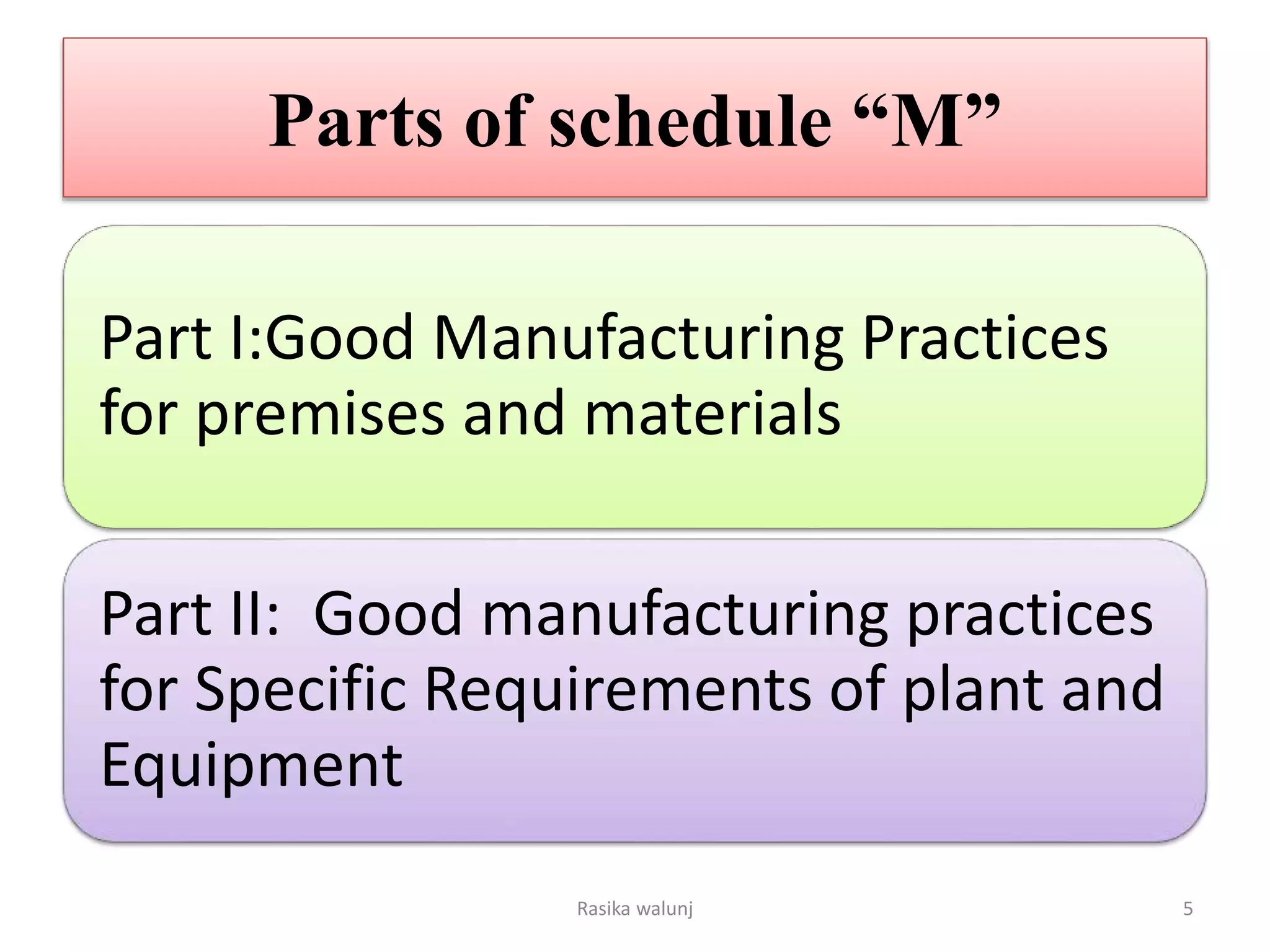 Schedule M in pharmaceutical industries | PPTX