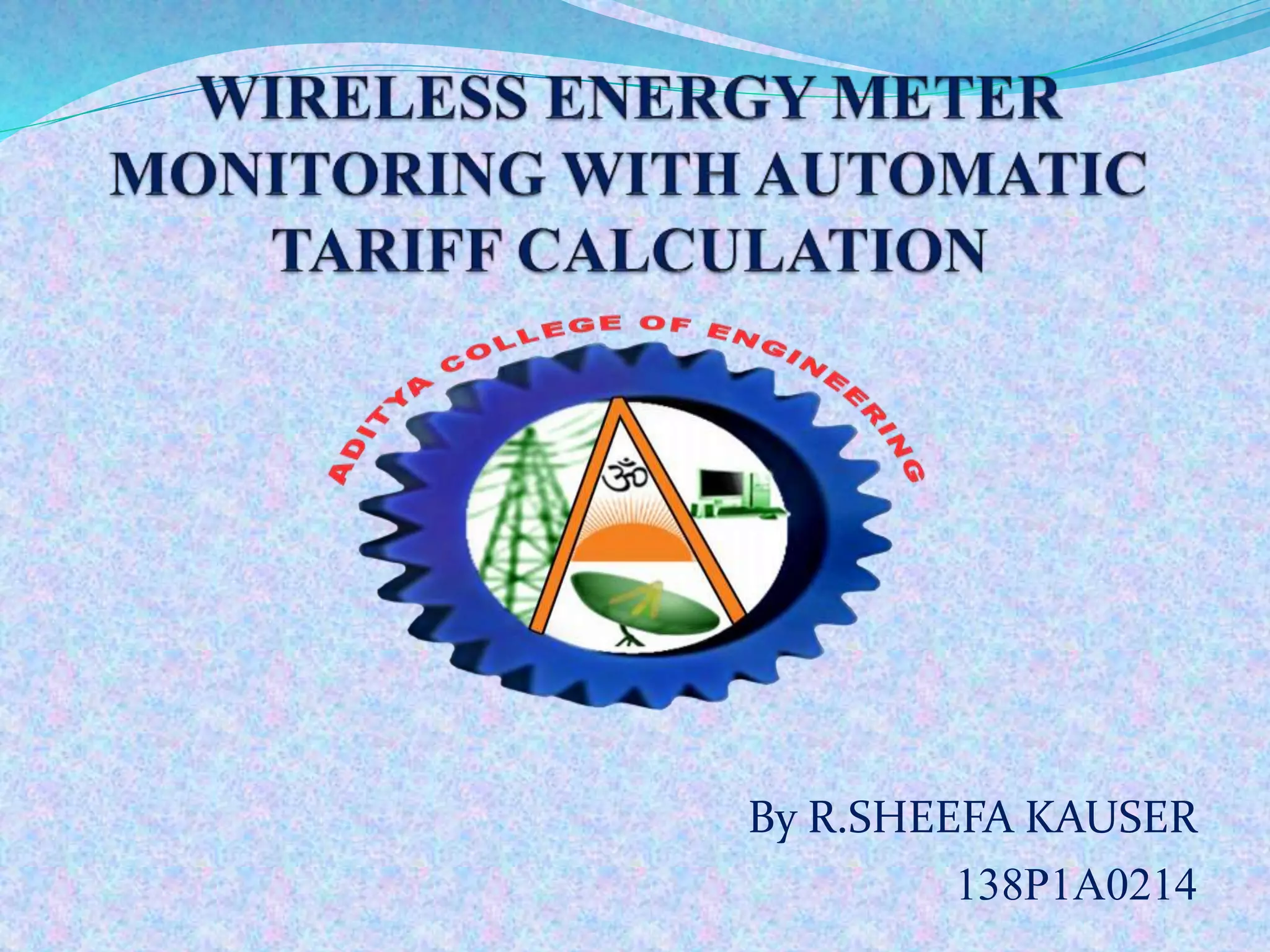 wireless energy meter monitoring with automatic tariff calculation ppt ...