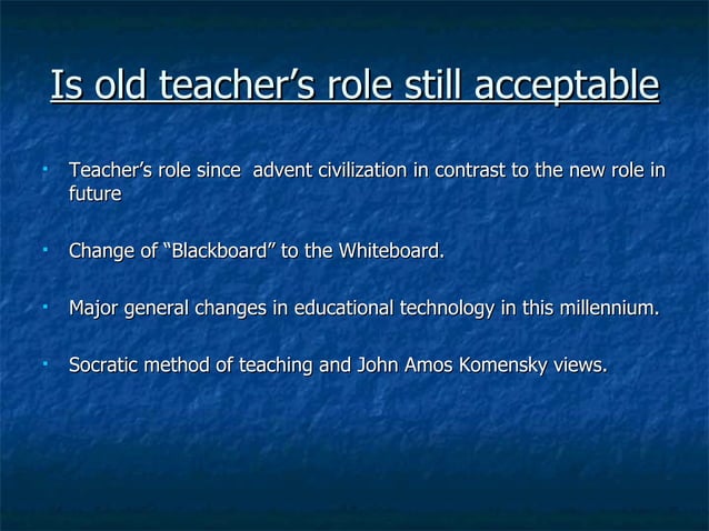 Teacher's Role | PPT