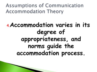 Communication Accommodation Theory | PPTX