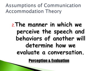 Communication Accommodation Theory | PPTX