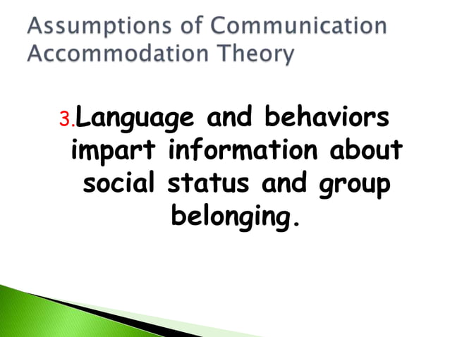 Communication Accommodation Theory | PPTX