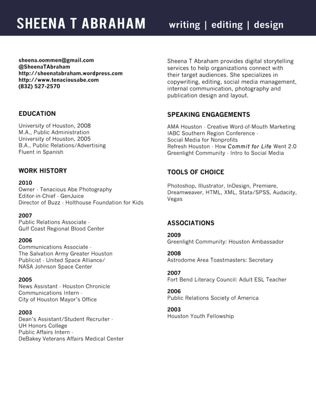 Sheena T Abraham CV | PDF