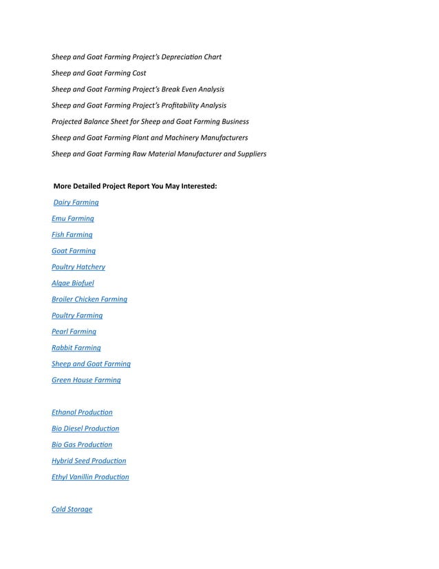 Sheep and Goat Farming Project Report and Business Idea | PDF ...